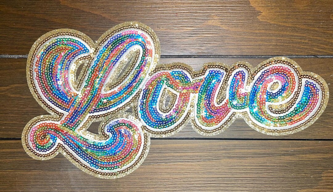 Sequin LOVE Chenille Patch, Valentine’s Day Gift, Valentine Patch, LOVE ...