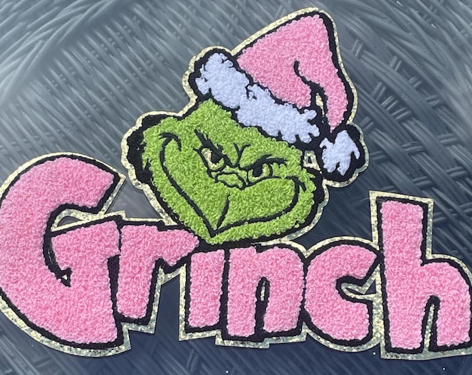 Grinch Chenille Patch, Pink Grinch Christmas T-shirt/christmas Crewneck ...