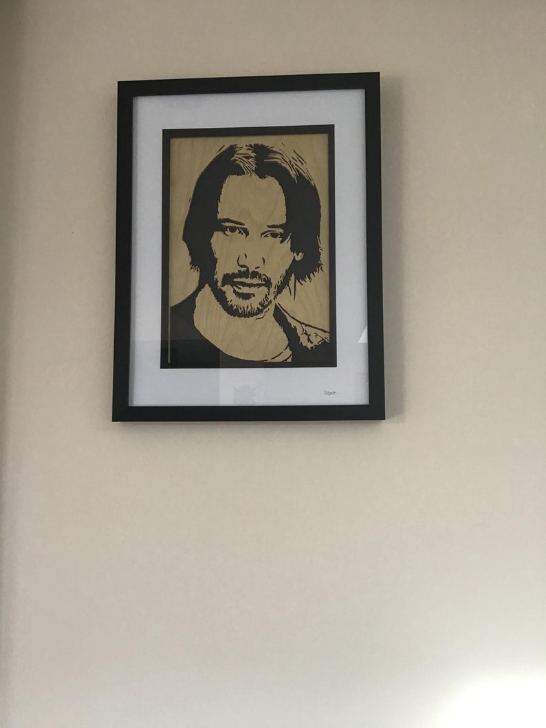 Handmade Wooden Scroll Saw Portrait (keanu Reeves)framed - Etsy