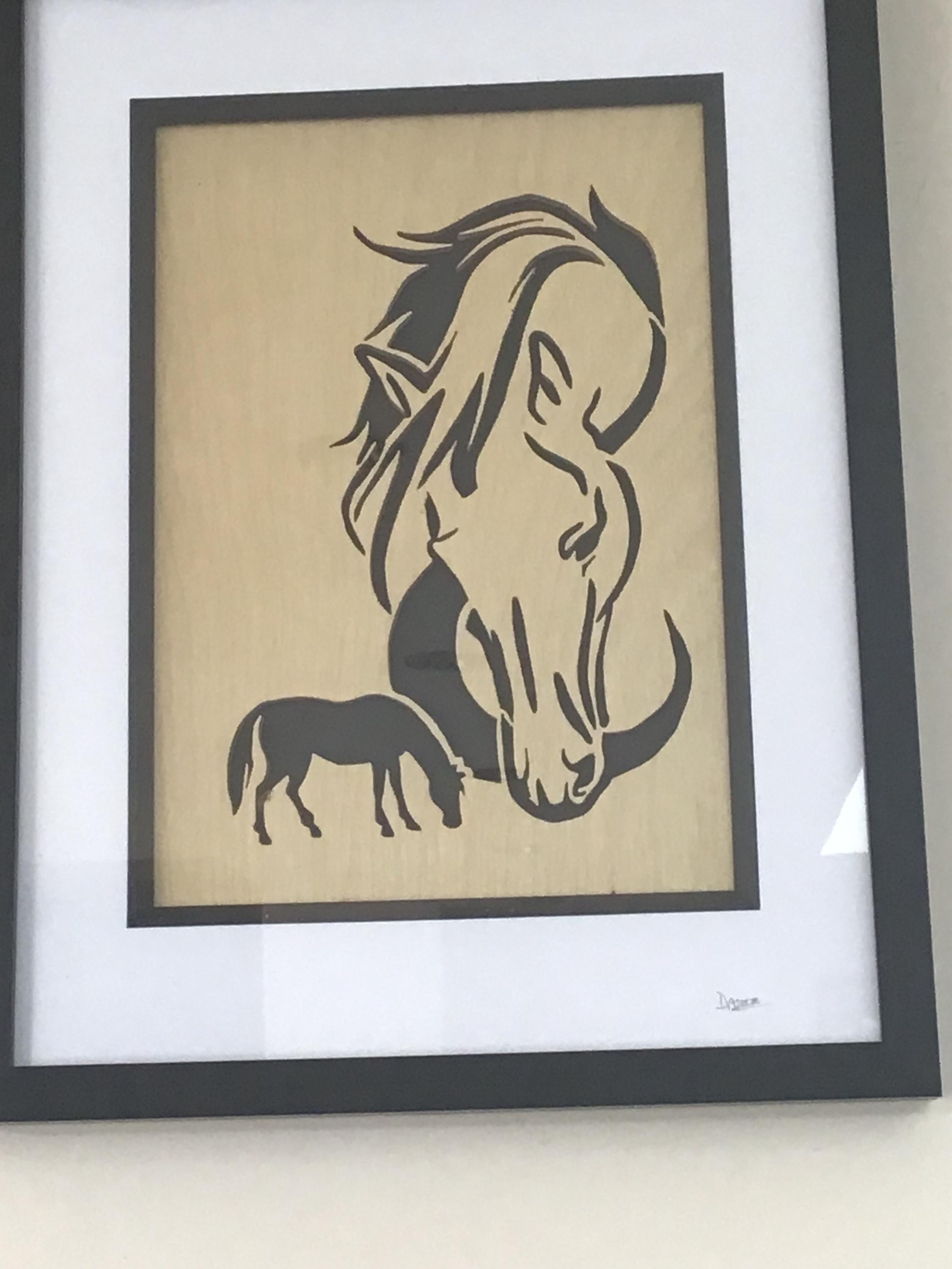 Handmade Wooden Scroll Saw Portrait (horse)framed - Etsy