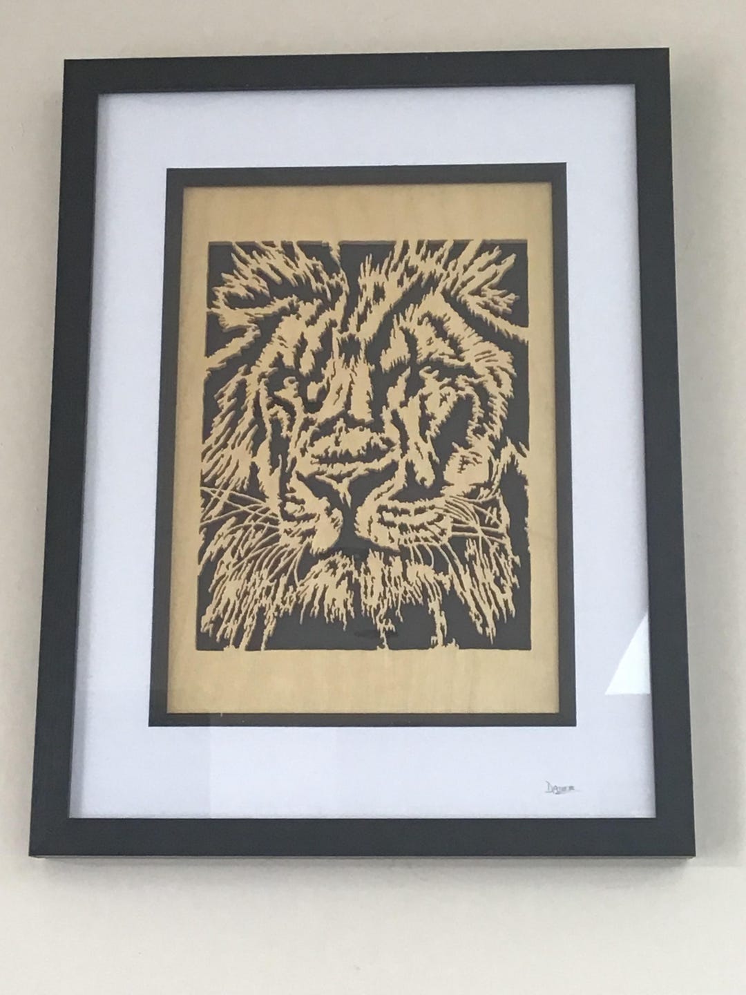 Handmade Wooden Scroll Saw Portrait (lion Close Up)framed - Etsy