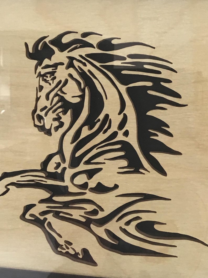 Handmade Wooden Scroll Saw Portrait (horse)framed - Etsy