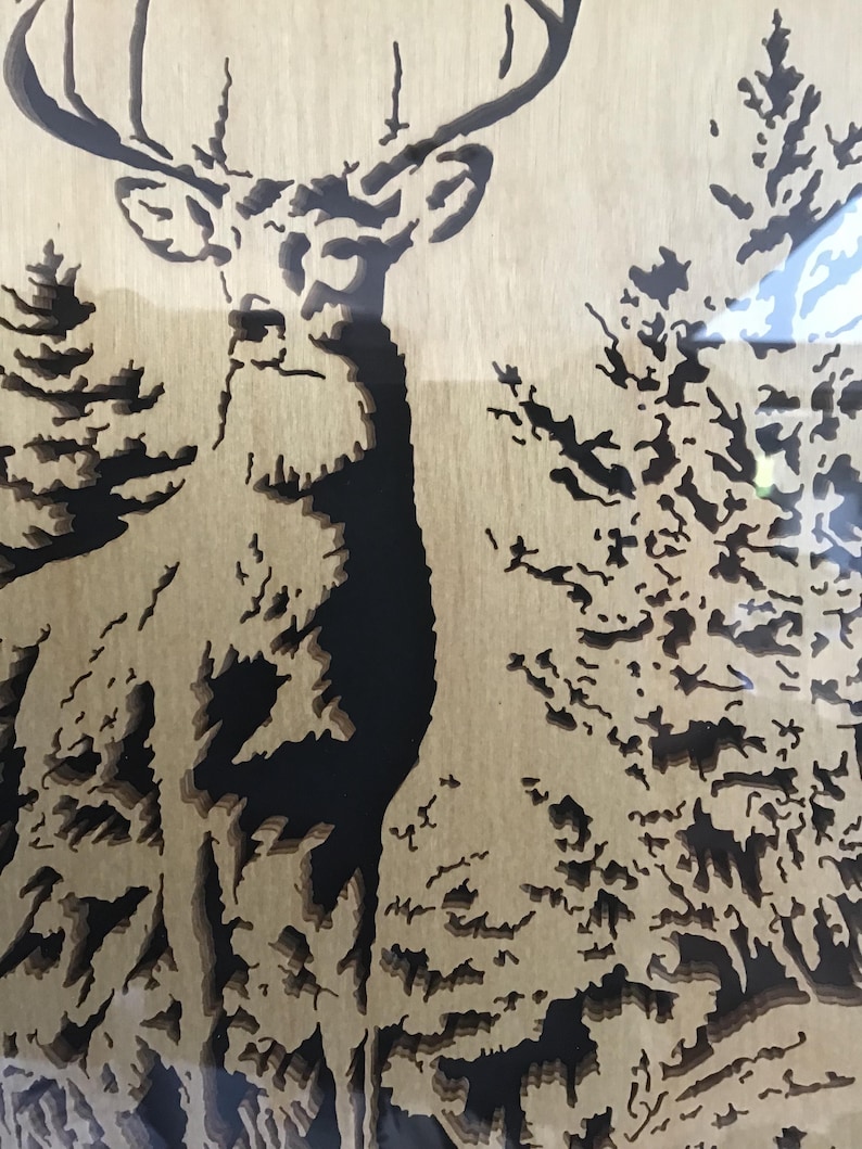 Handmade Wooden Scroll Saw Portrait (stag)framed - Etsy