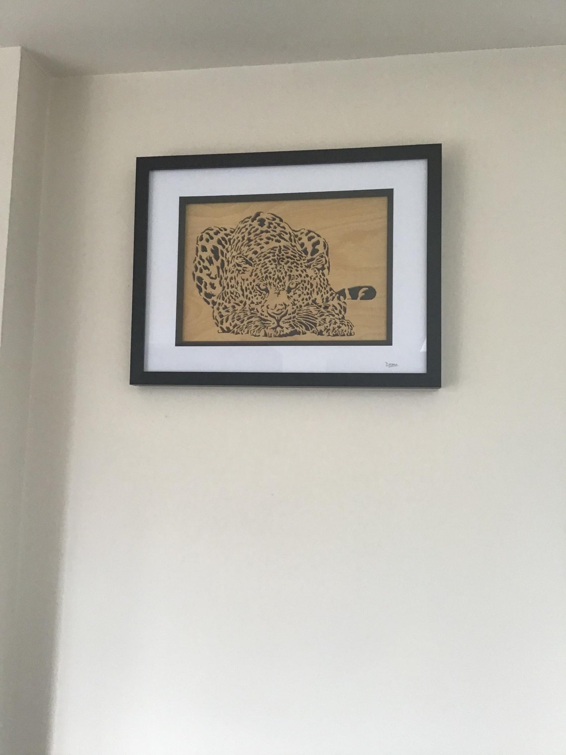 Handmade Wooden Scroll Saw Portrait (hunting Leopard)framed - Etsy