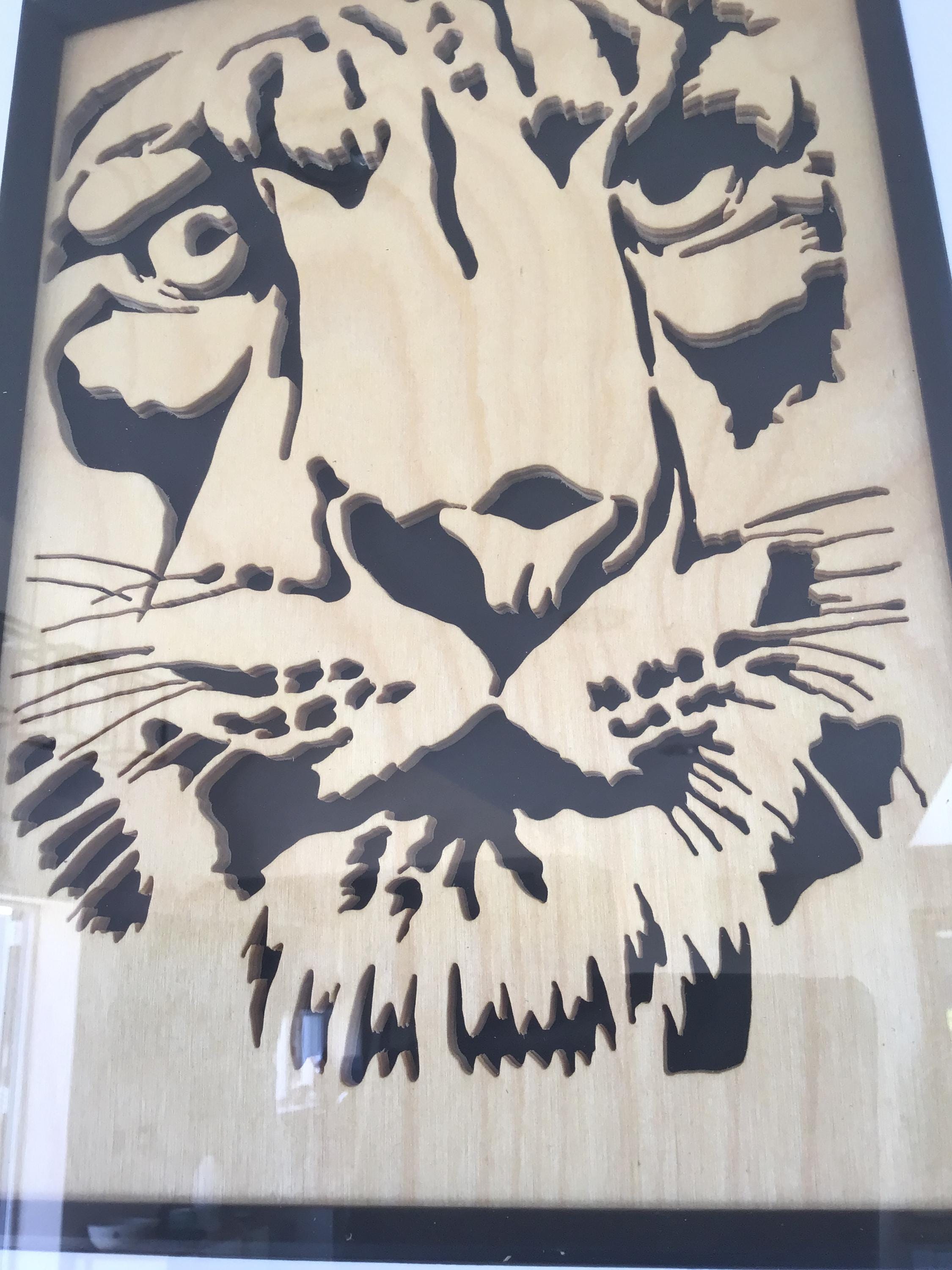 Handmade Wooden Scroll Saw Portrait (lioness)framed - Etsy