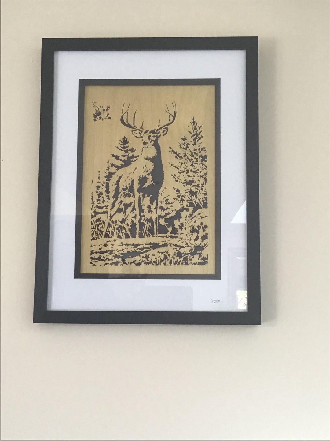 Handmade Wooden Scroll Saw Portrait (stag)framed - Etsy