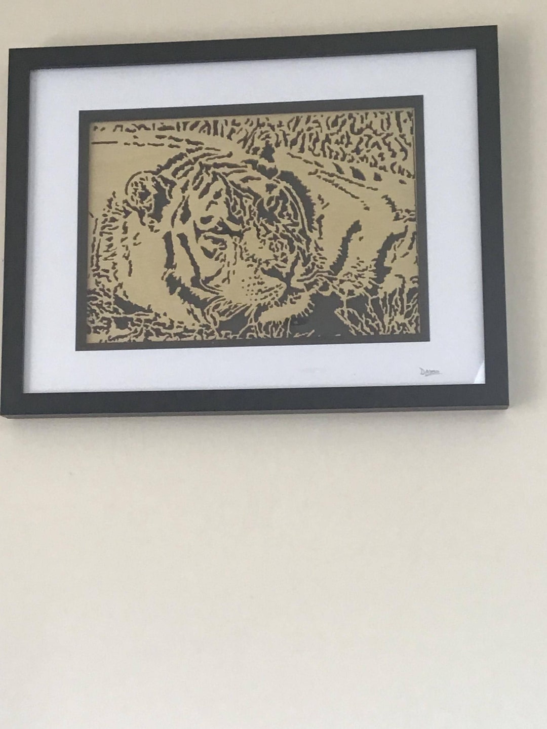 Handmade Wooden Scroll Saw Portrait (tiger in Grass)framed - Etsy
