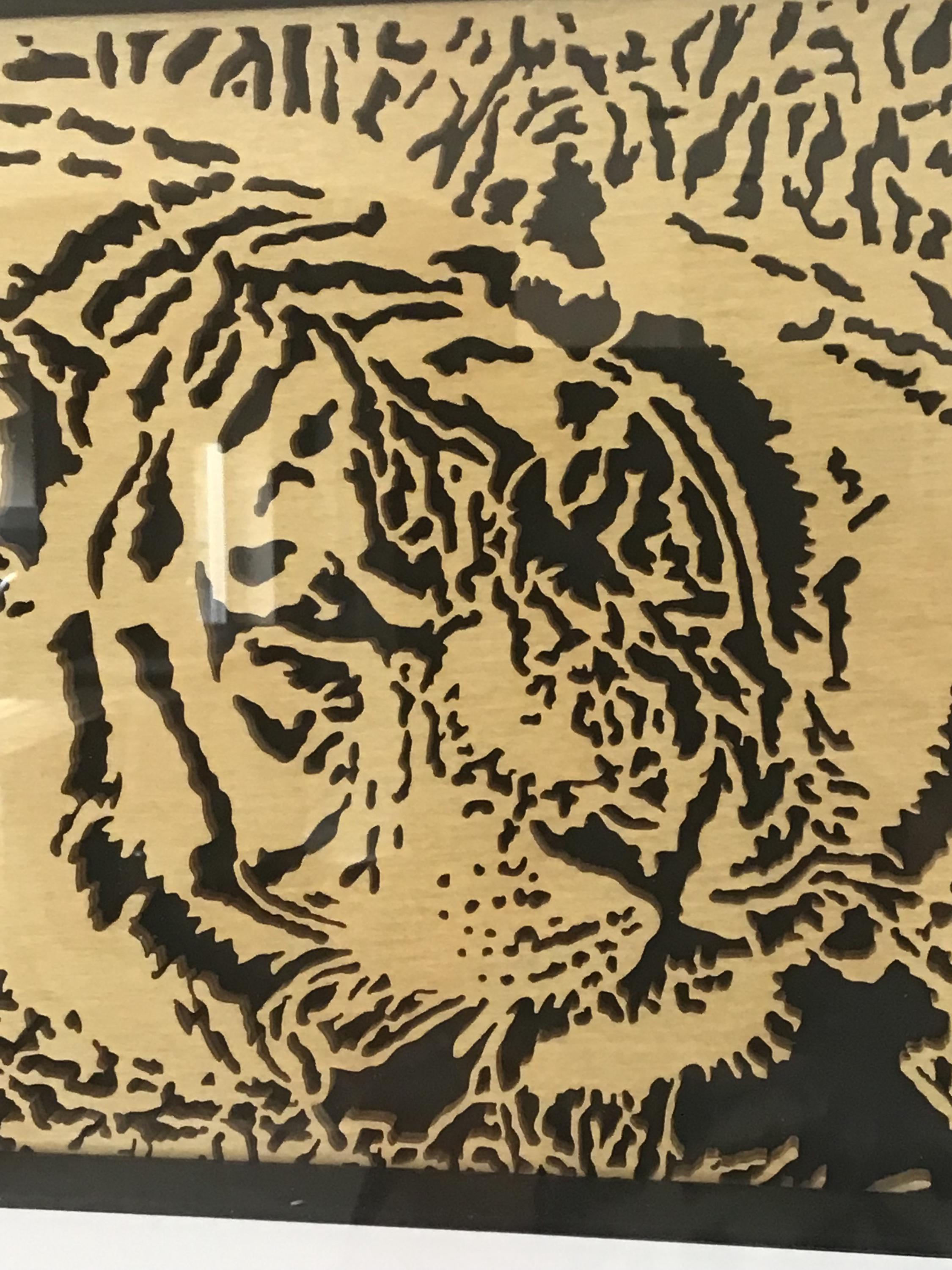 Handmade Wooden Scroll Saw Portrait (tiger in Grass)framed - Etsy