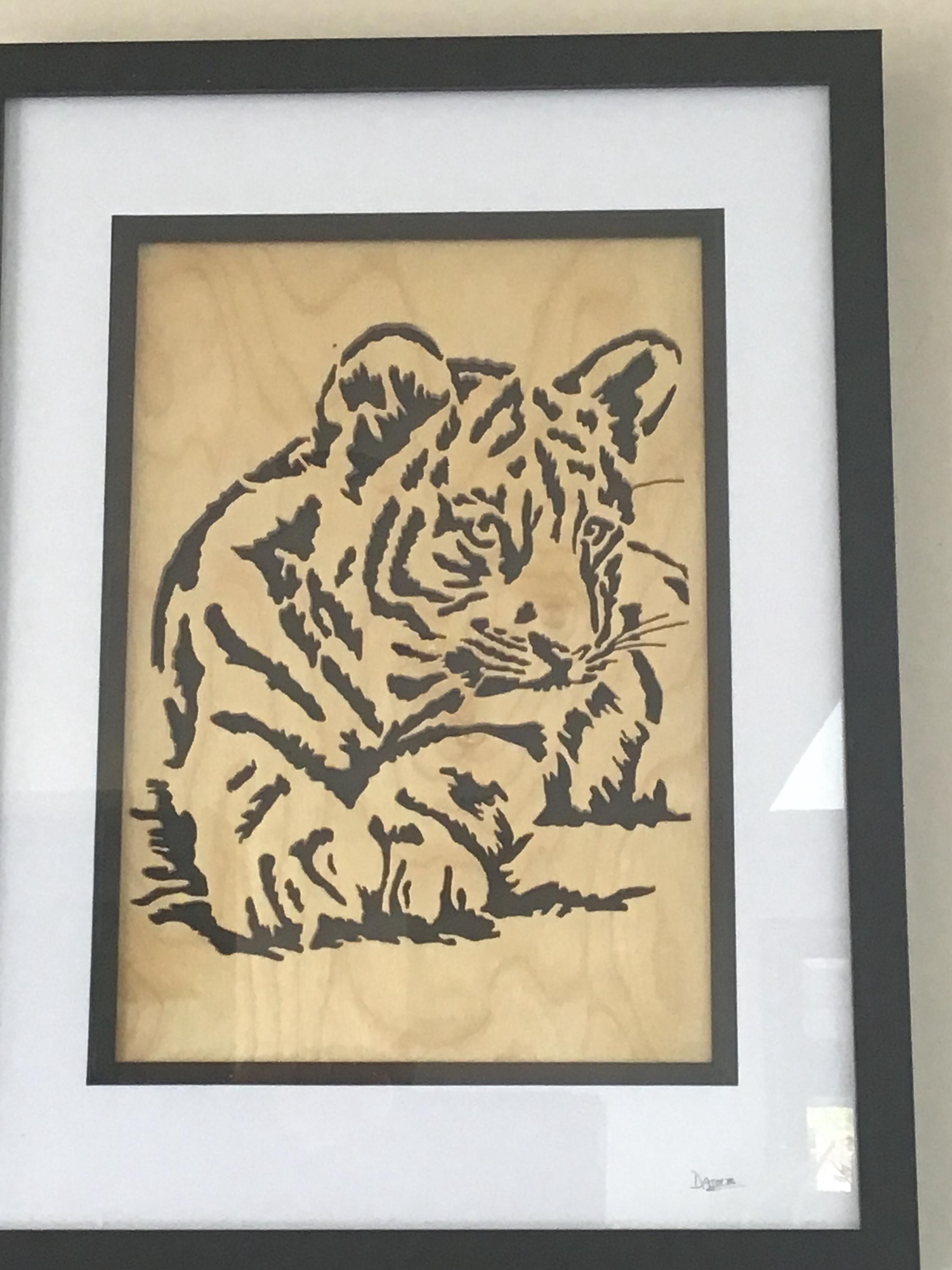 Handmade Wooden Scroll Saw Portrait (cub) Framed - Etsy