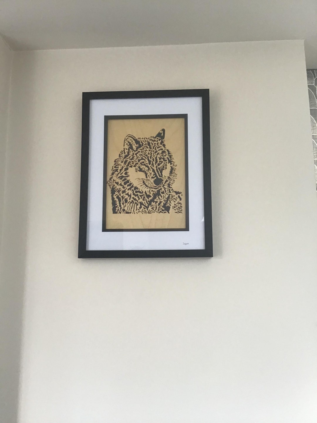 Handmade Wooden Scroll Saw Portrait (wolf)framed - Etsy