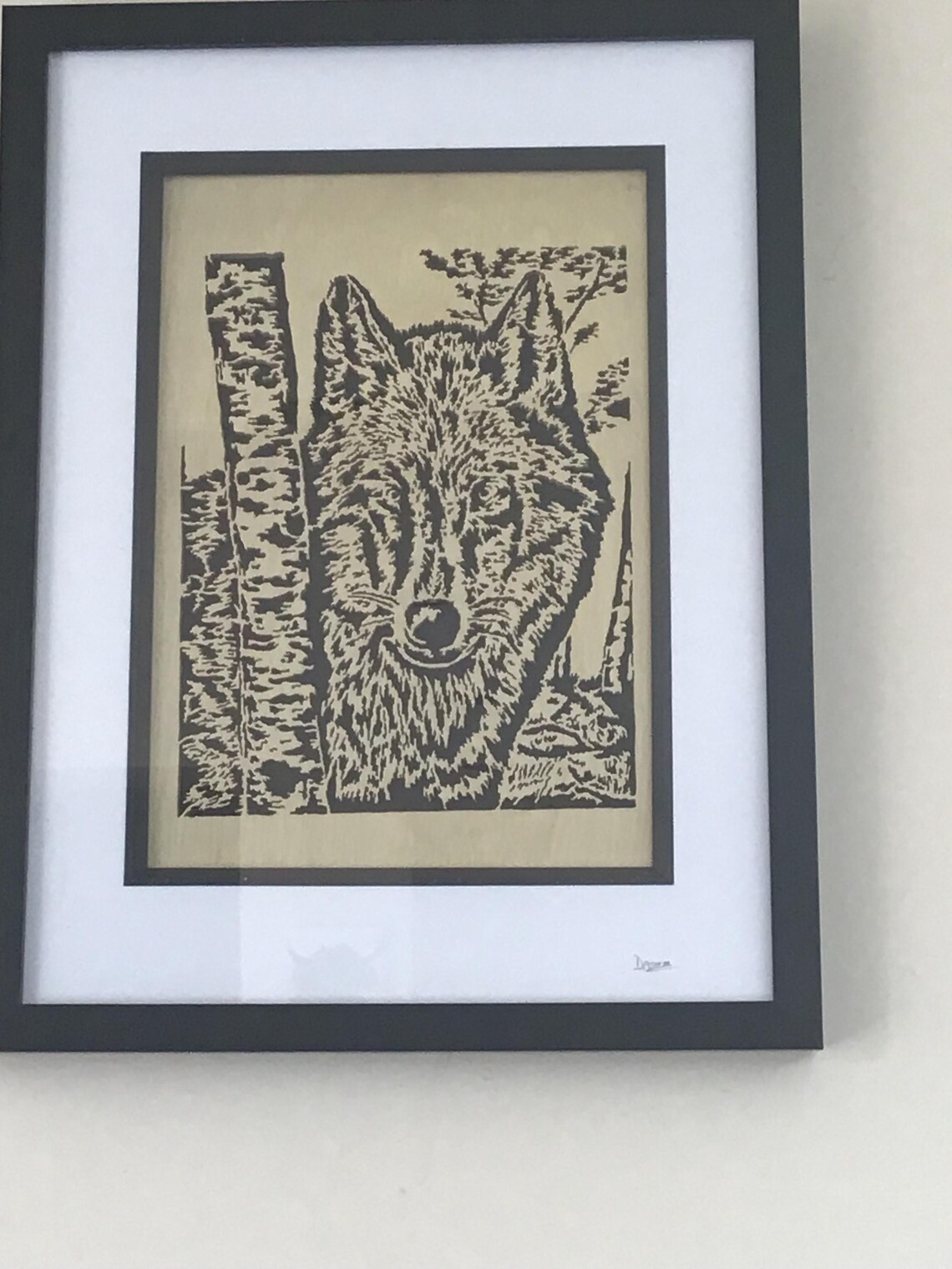 Handmade Wooden Scroll Saw Portrait (hiding Wolf)framed - Etsy