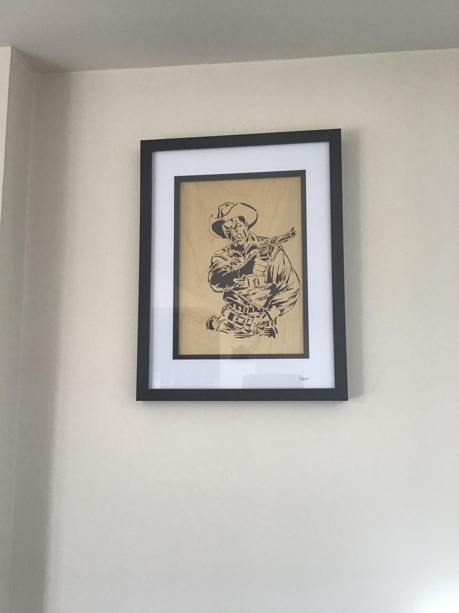 Handmade Wooden Scroll Saw Portrait(cowboy)framed - Etsy