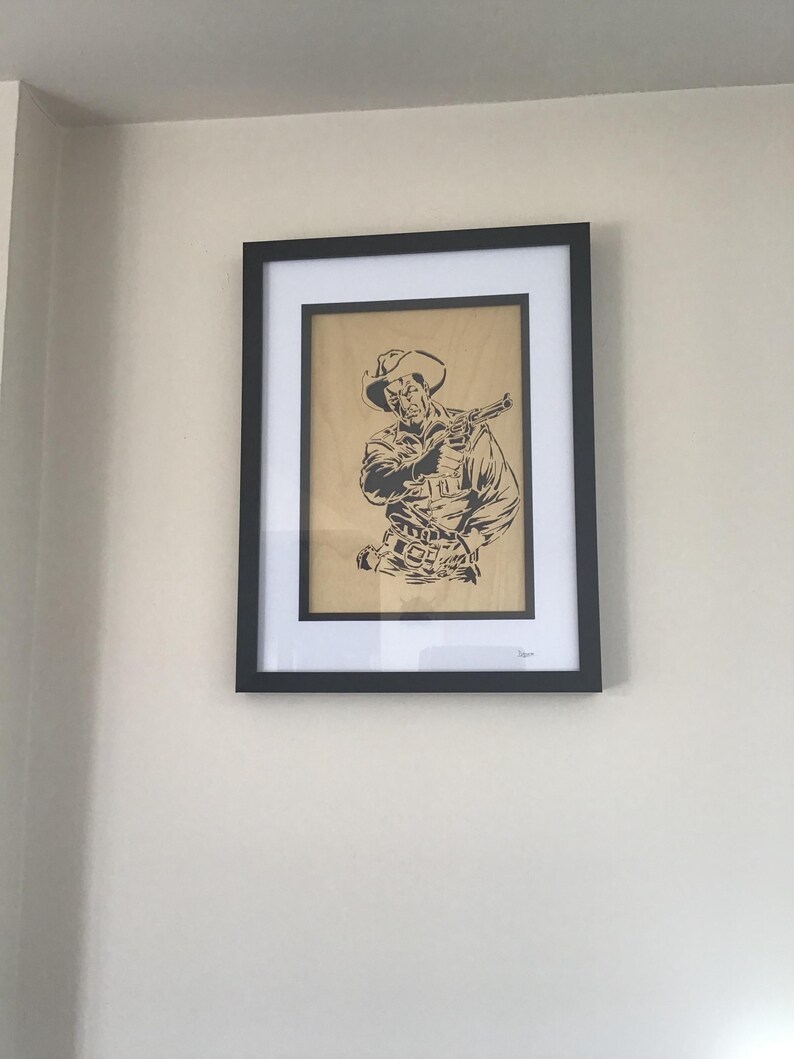 Handmade Wooden Scroll Saw Portrait(cowboy)framed - Etsy