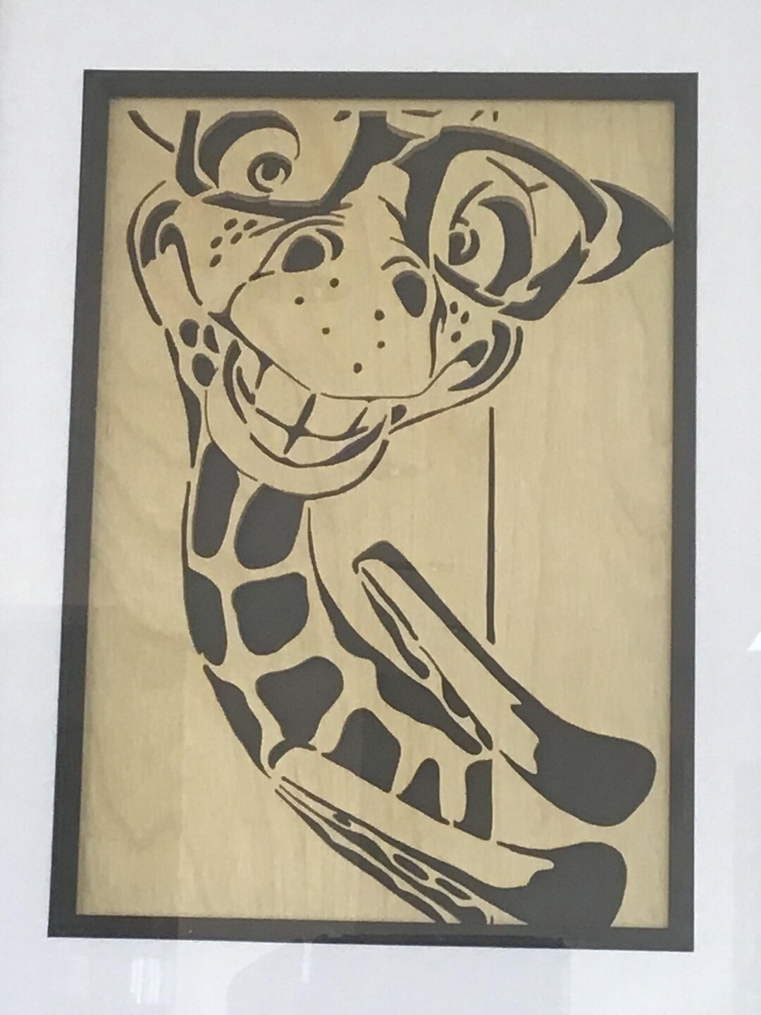Handmade Wooden Scroll Saw Portrait (funny Giraffe )framed - Etsy