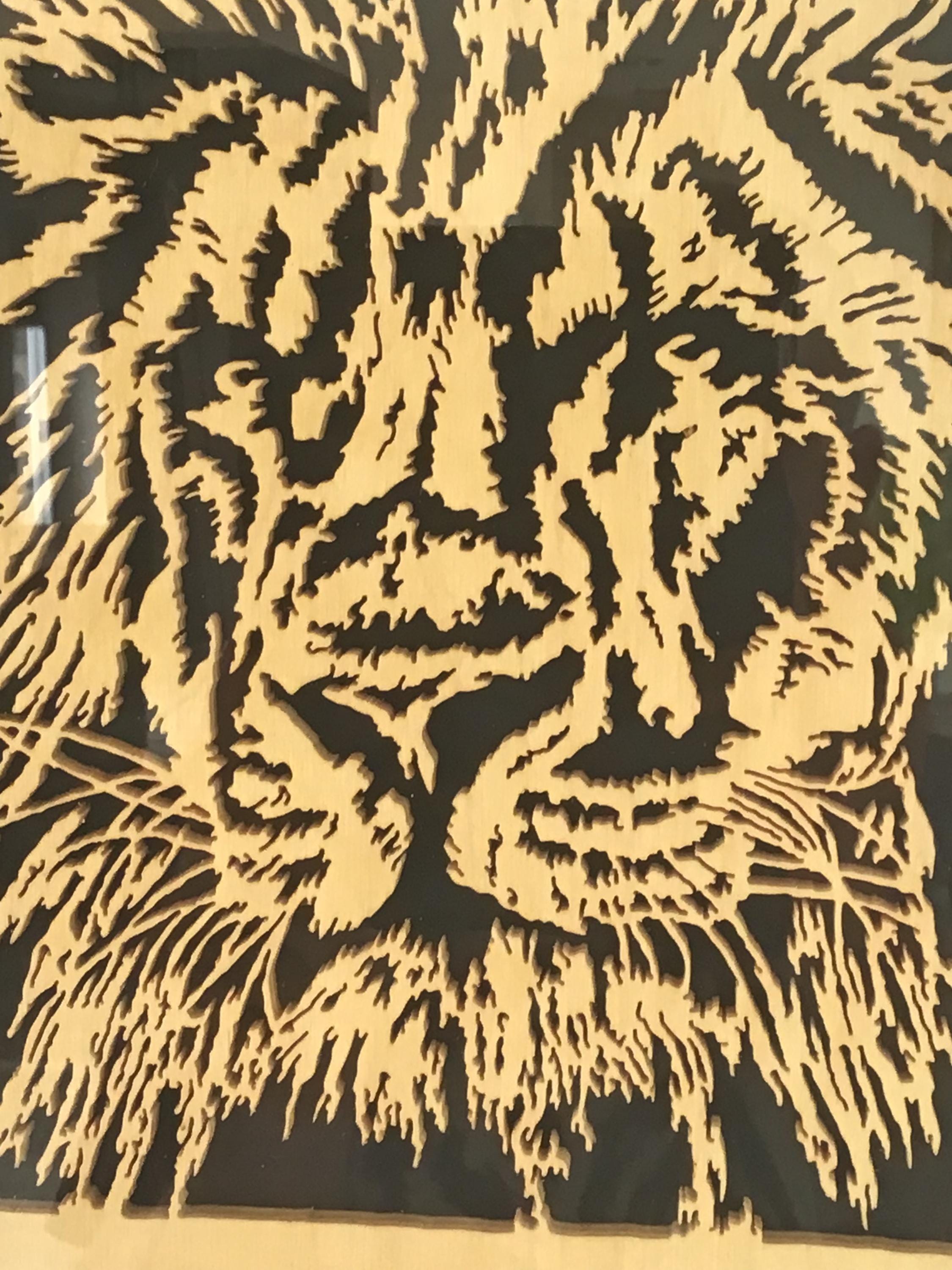 Handmade Wooden Scroll Saw Portrait (lion Close Up)framed - Etsy