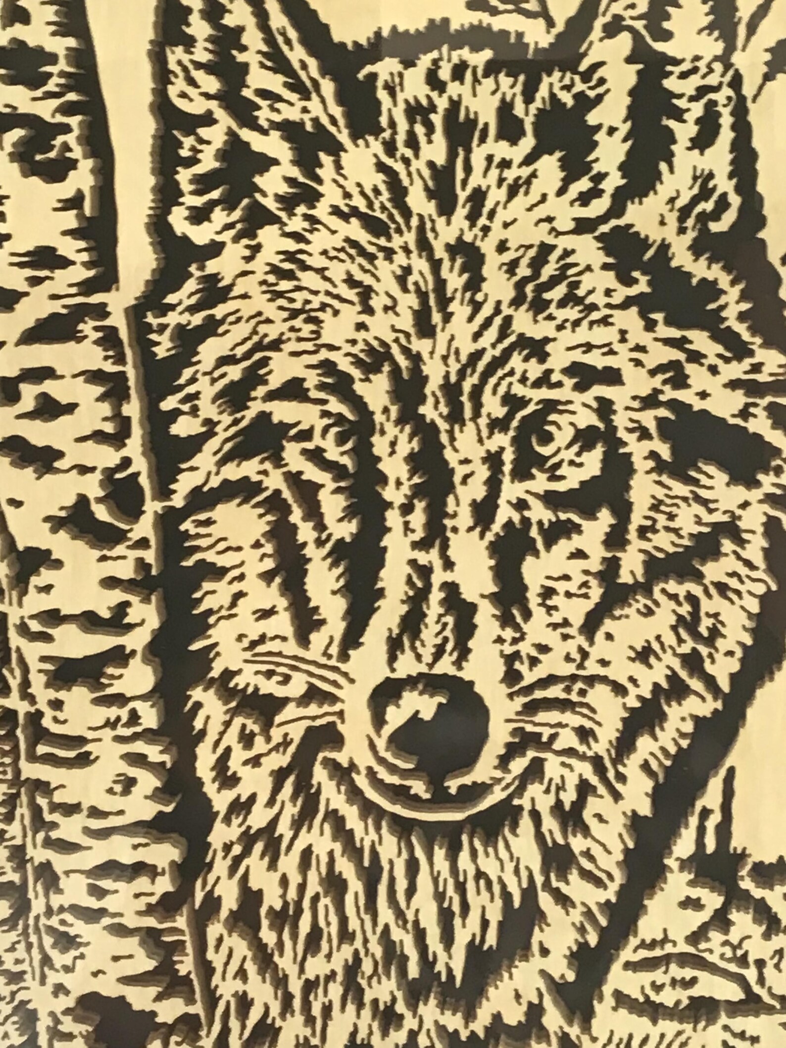 Handmade Wooden Scroll Saw Portrait (hiding Wolf)framed - Etsy