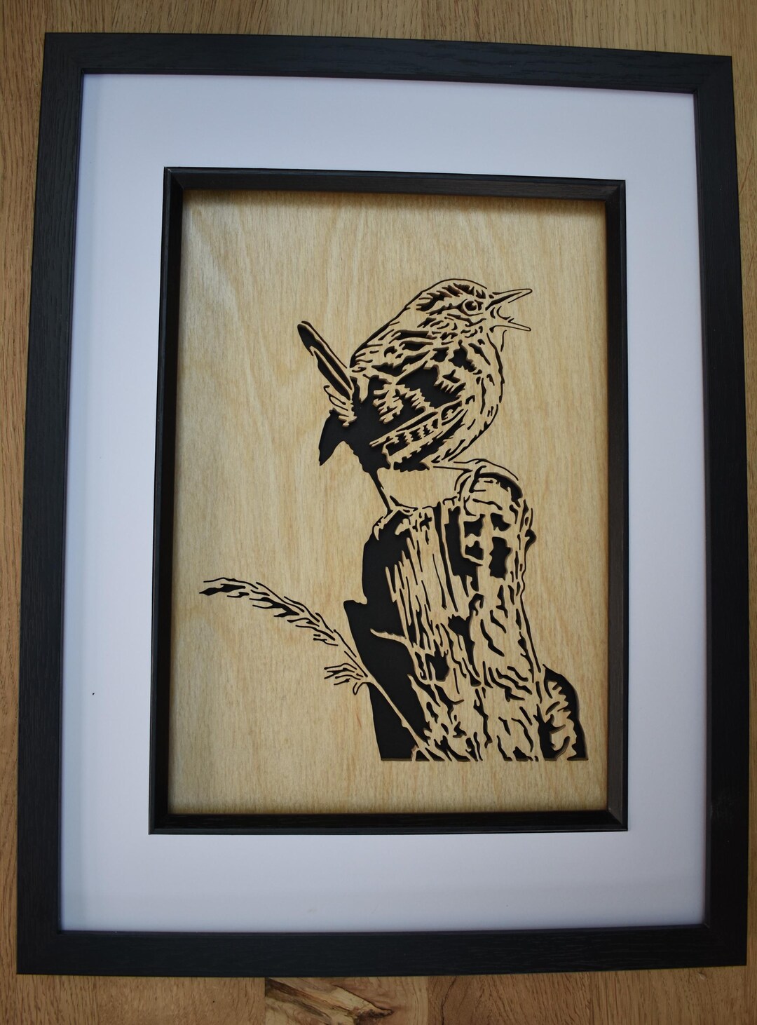 Handmade Wooden Scroll Saw Portrait (wren) Framed - Etsy