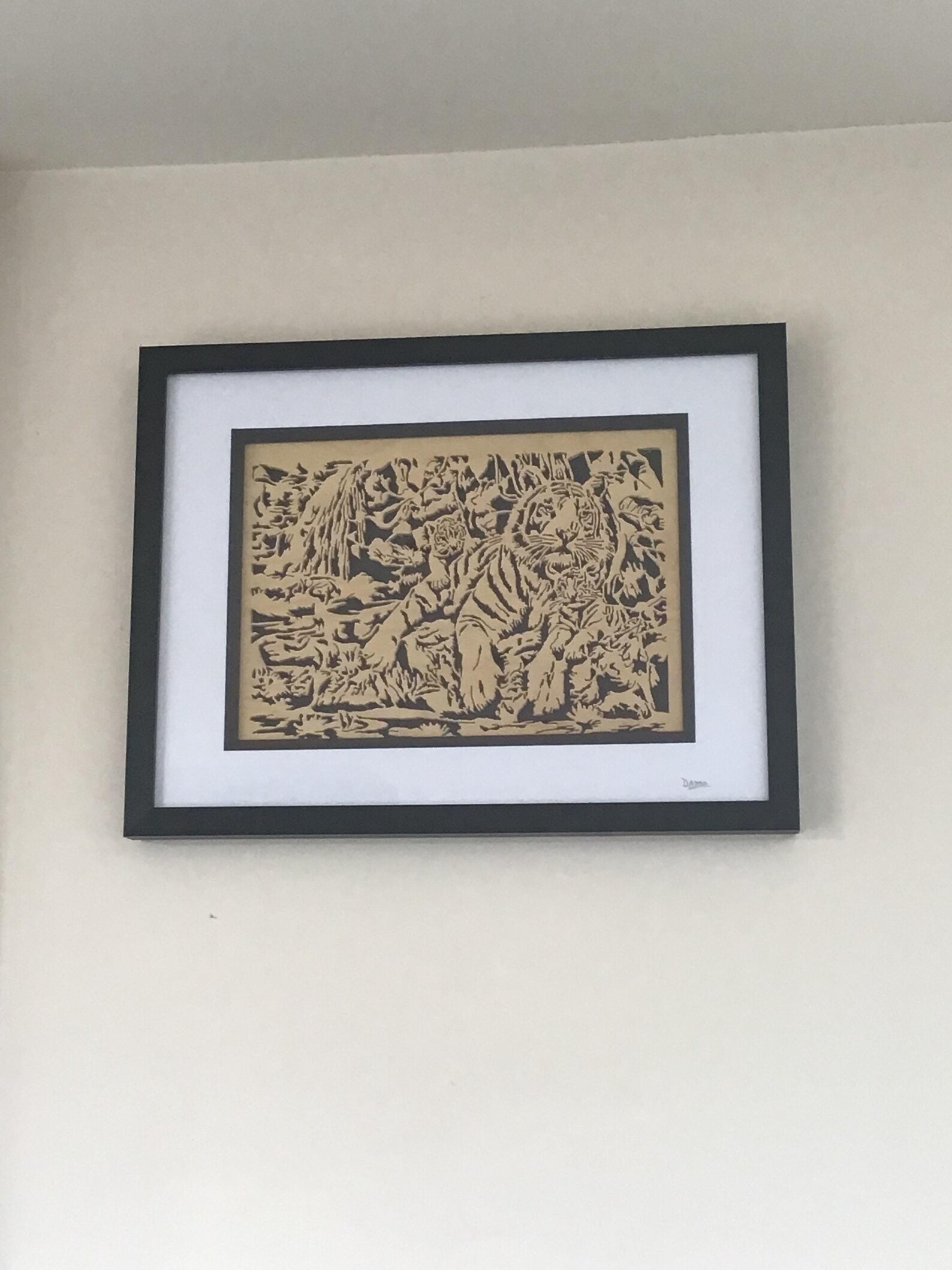 Handmade Wooden Scroll Saw Portrait (tiger Family)framed - Etsy