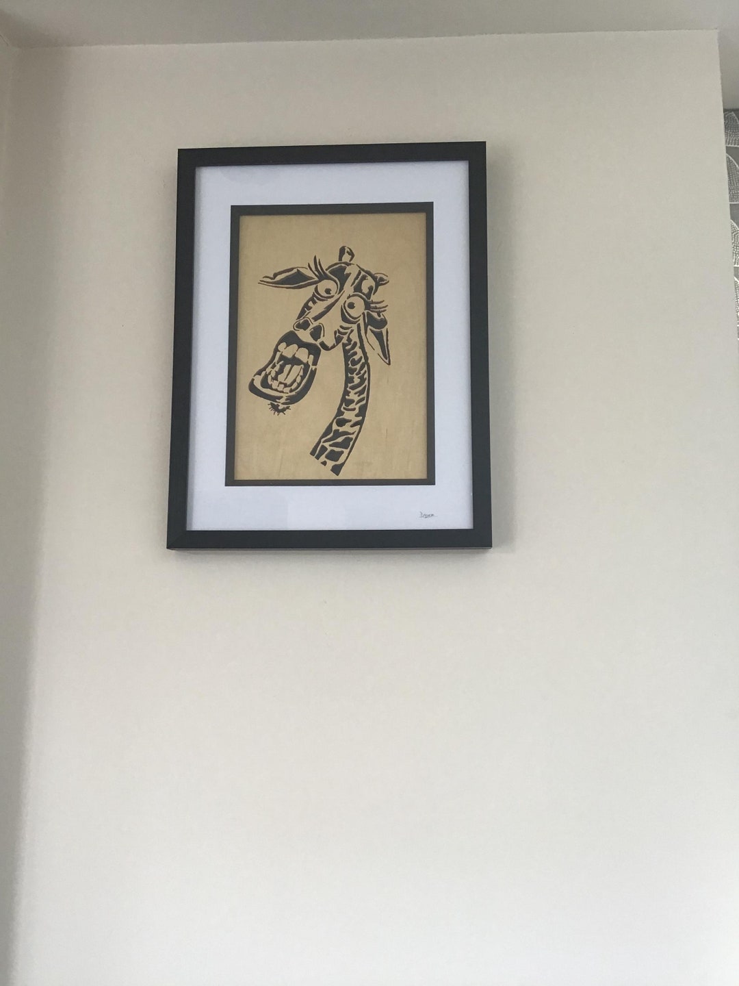Handmade Wooden Scroll Saw Portrait (funny Giraffe 2)framed - Etsy