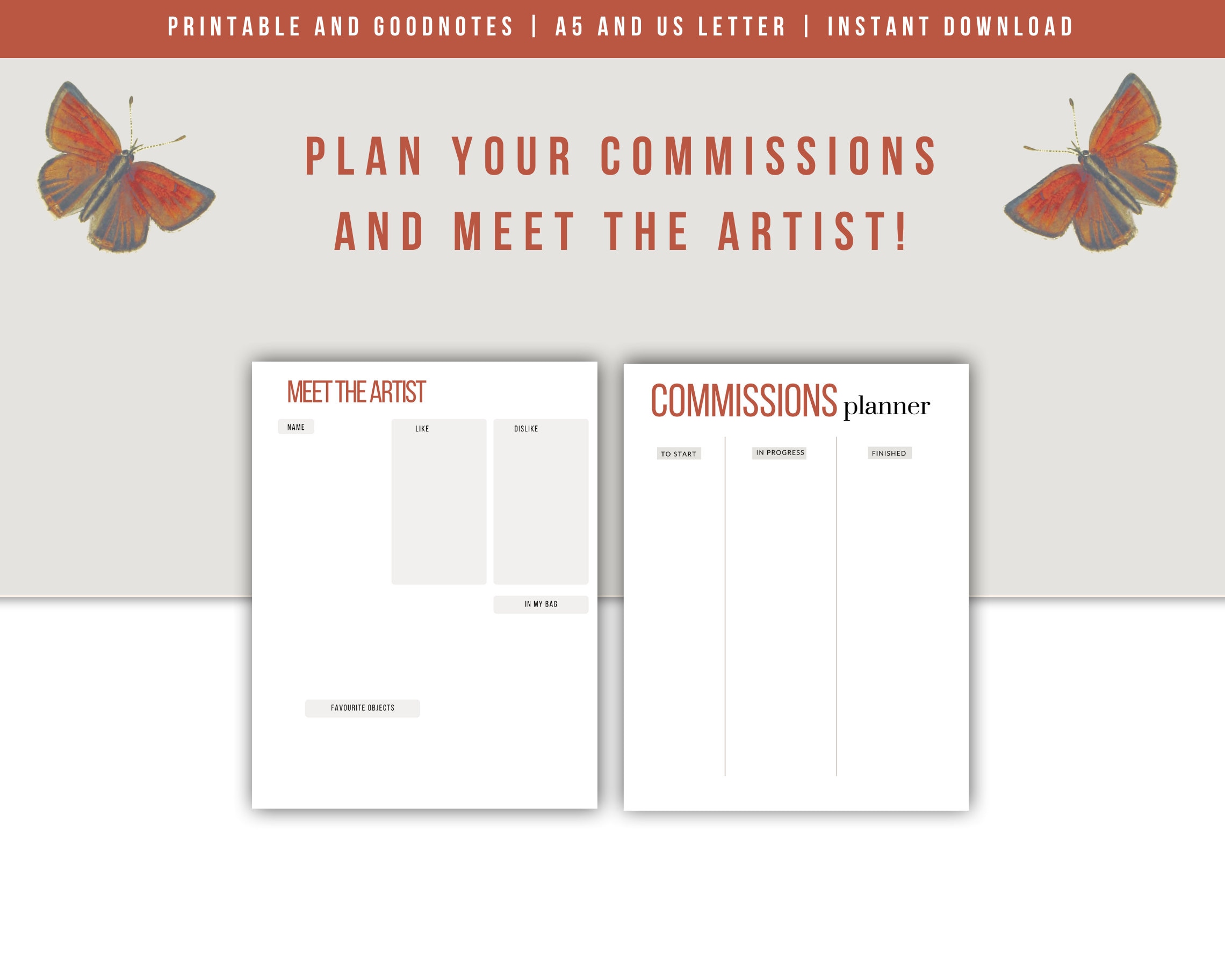 Digital and Traditional Artist Planner, Minimal Artist Supplies, Art ...