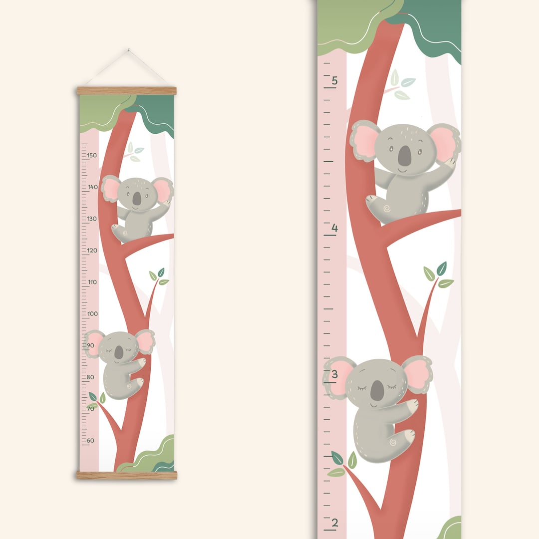 Koalas Growth Chart for Kids | Cute Height Ruler for Boys or Girls ...