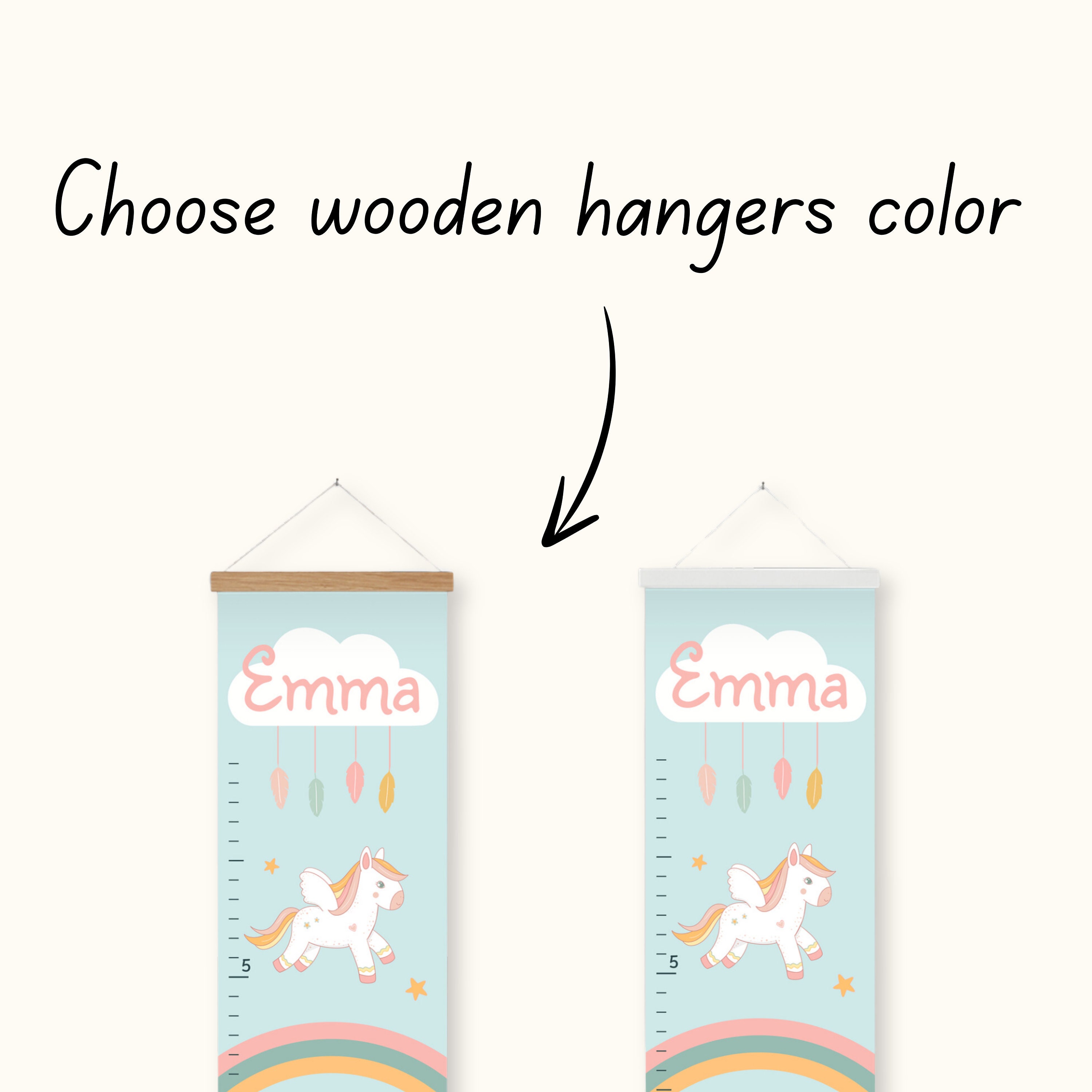 Personalized Growth Chart for Kids - Whimsical Unicorns and Rainbow ...