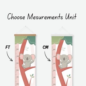 Koalas Growth Chart for Kids Cute Height Ruler for Boys or Girls ...
