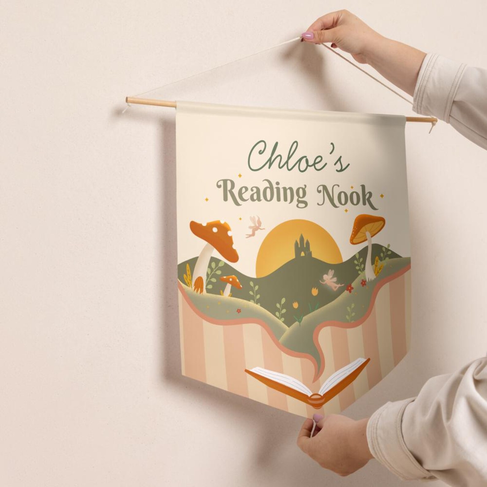 Personalized Library Banner for Kids, Whimsical Reading Nook Wall ...