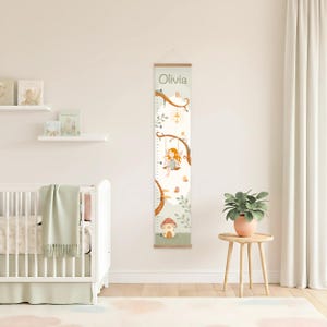 Personalized Fairy Growth Chart, Whimsical Canvas Wall Hanging, Custom ...