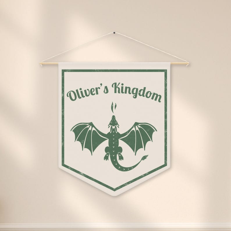 Personalized Name Sign for Kids With a Dragon, Custom Name Banner for ...