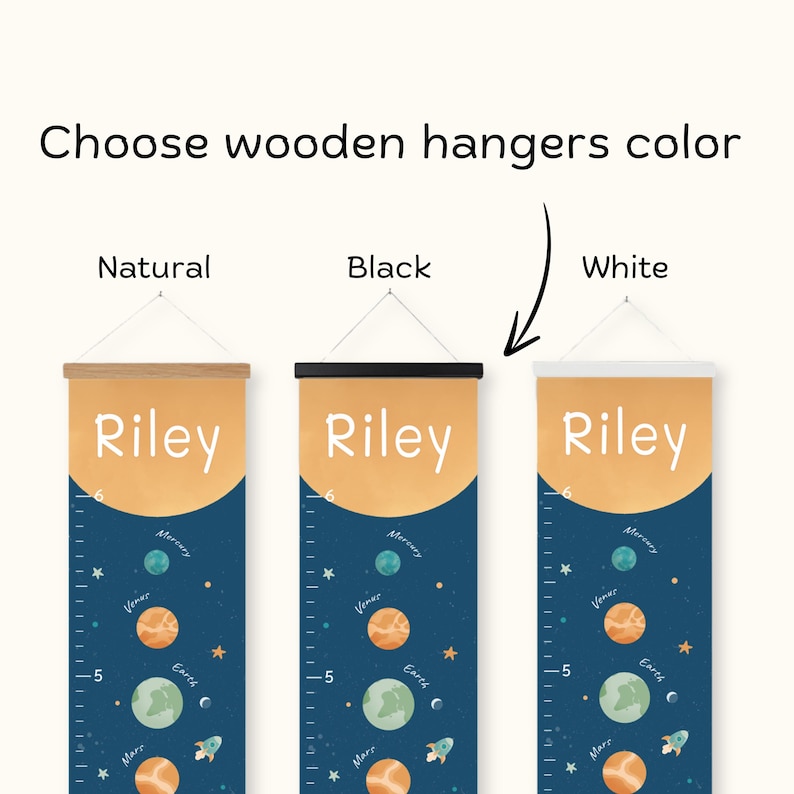 Personalized Space Wall Height Chart, Solar System Growth Chart, Kids ...