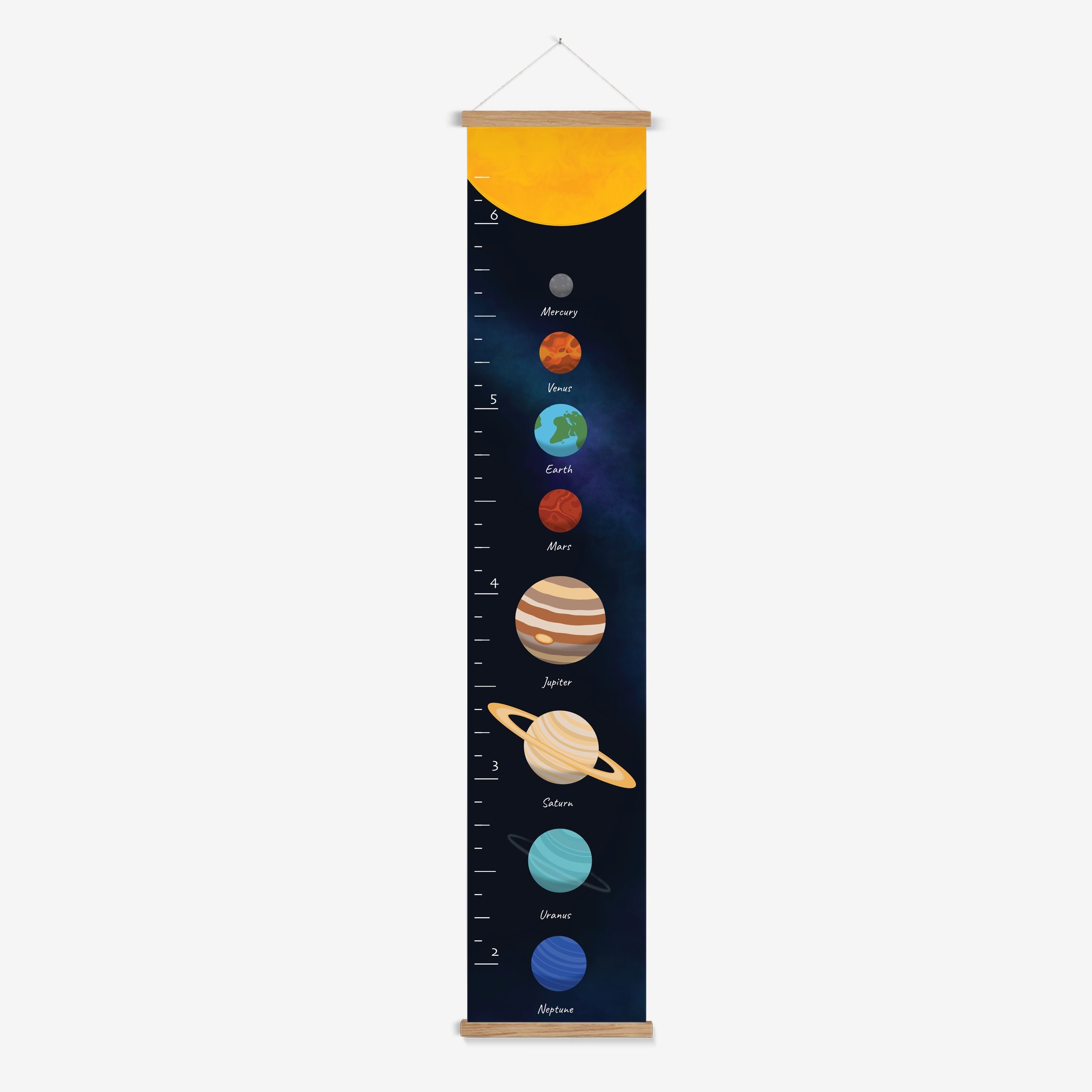 Height Chart for Kids Solar System - Etsy