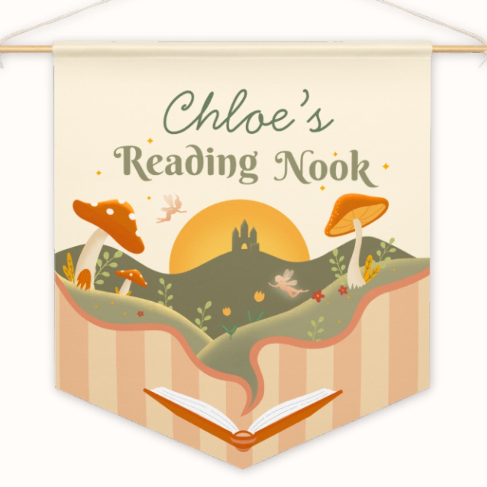 Personalized Library Banner for Kids, Whimsical Reading Nook Wall ...