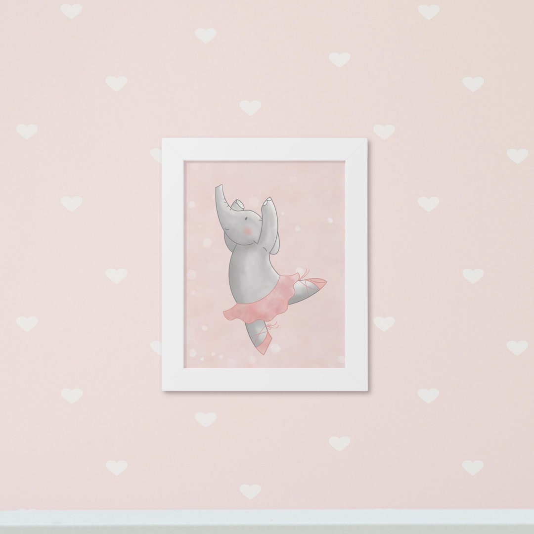 A Cute Elephant Dancing Ballet - Position 1, 11"x14", Framed Vertical ...