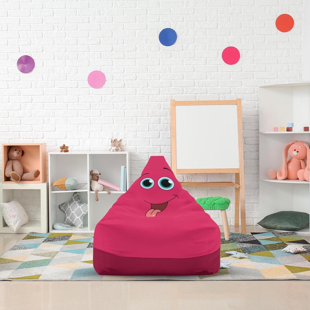 Customized Funny Bean Bag Chair Cover, Playful Bean Bag With Smiling ...