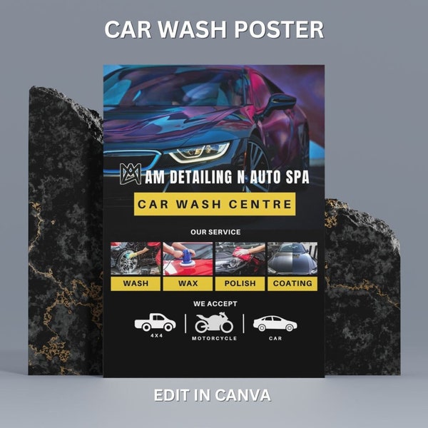 Car Wash Posters Canva - Etsy