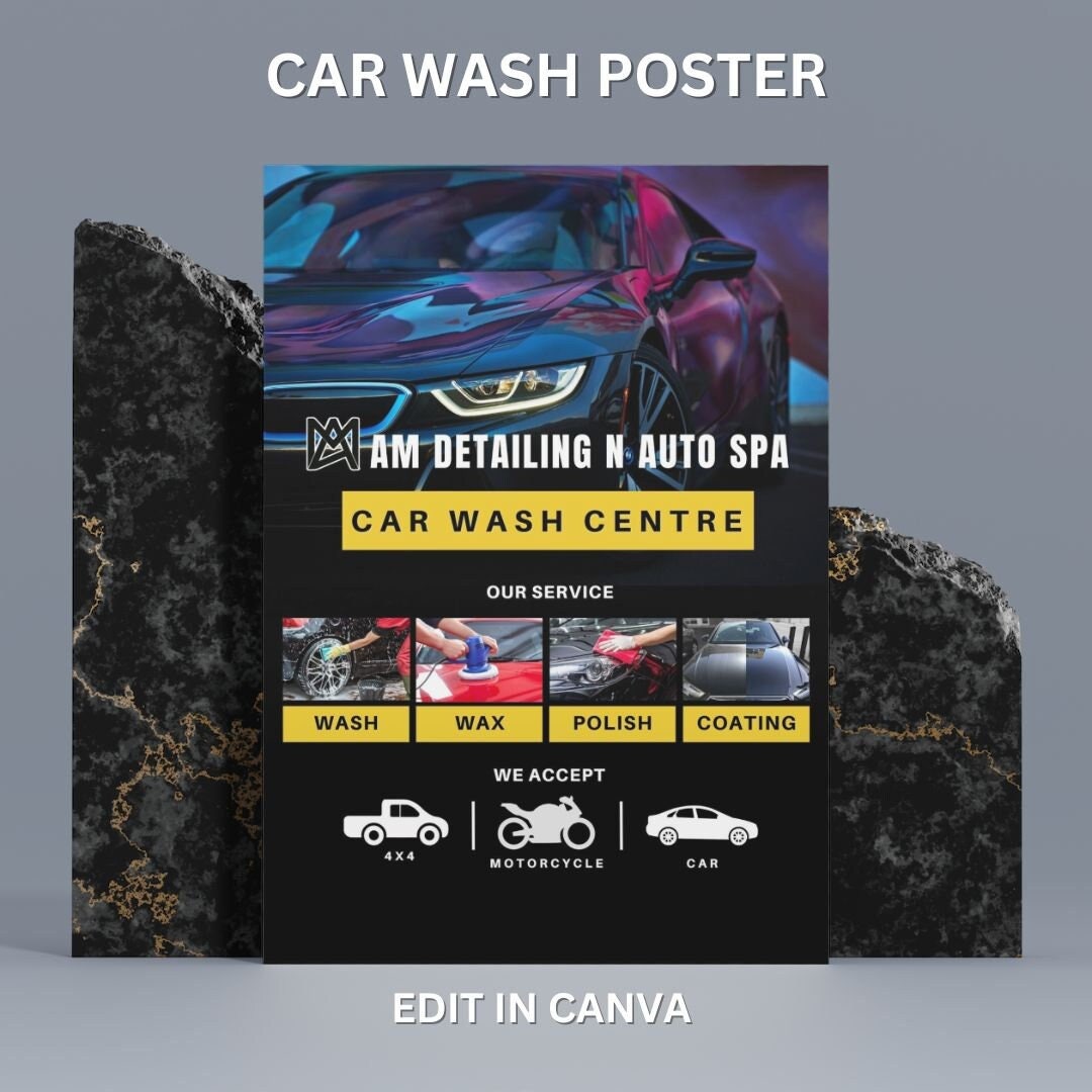 Car Wash Posters Canva - Etsy