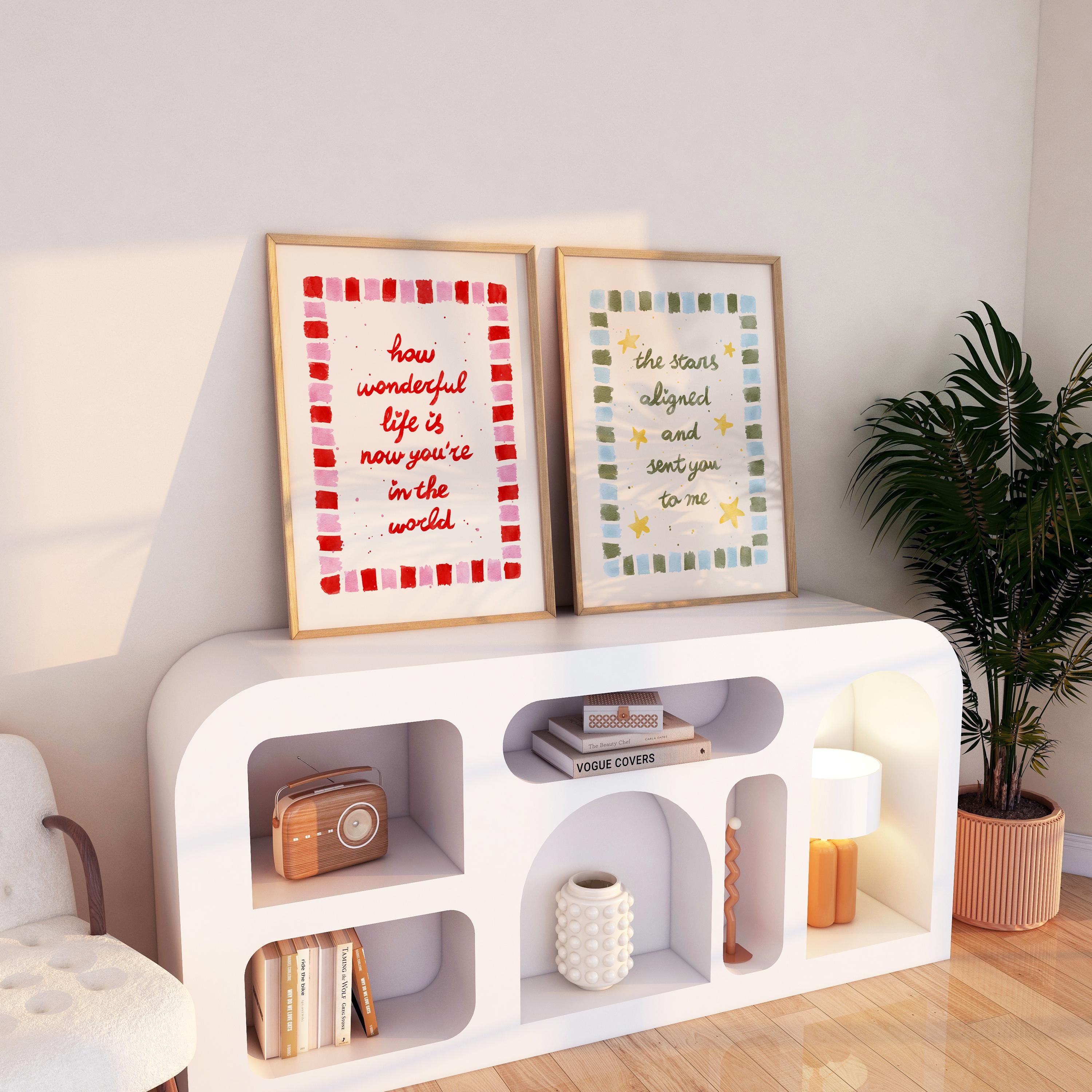 How Wonderful Life is Print, Red Pink Nursery Poster, Kids Playroom ...