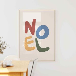 Noel Print Poster, Colorful Christmas Carol Wall Art, Santa Decor ...