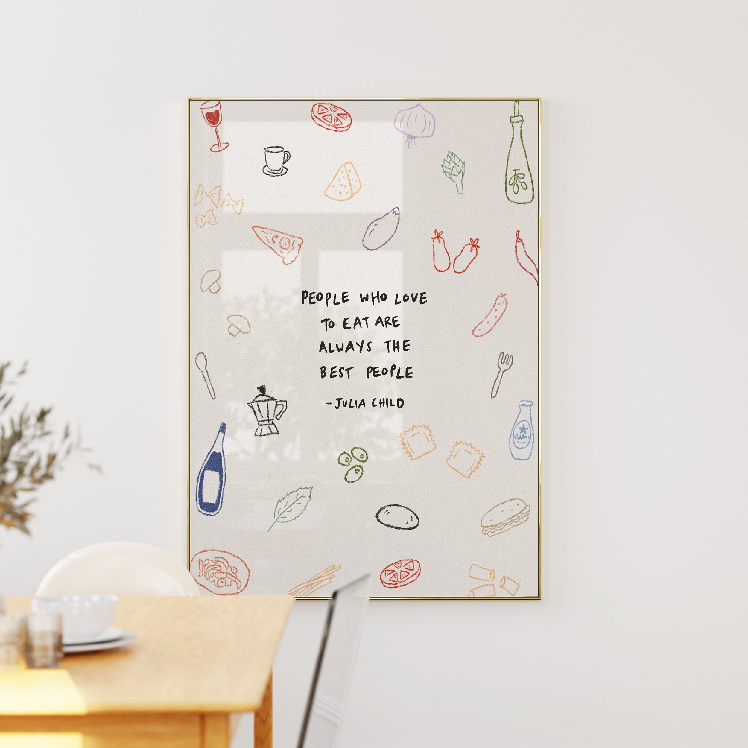 Julia Child Quote Print Hand Drawn Food Kitchen Print Food - Etsy