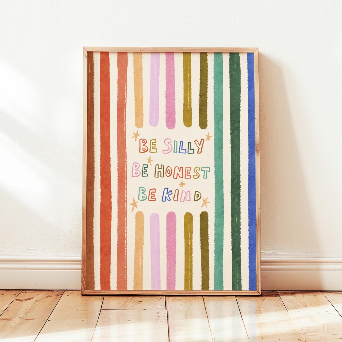 Be Silly Honest Kind Print, Colorful Stars Kids Playroom Poster ...