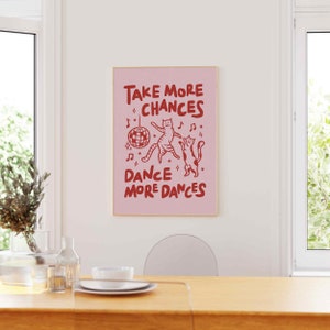 Dancing Cats Retro Wall Print, Disco Ball Poster, Cute Cat Artwork ...