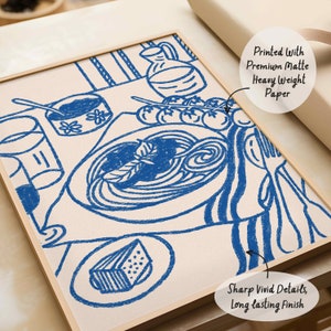 Pasta Wall Art Print, Italian Pasta Night Poster, Retro Food Table ...