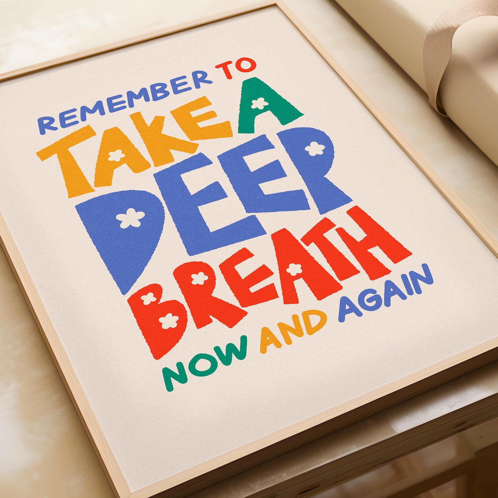 Take A Deep Breath Print, Positive Affirmations Poster, Kids ...