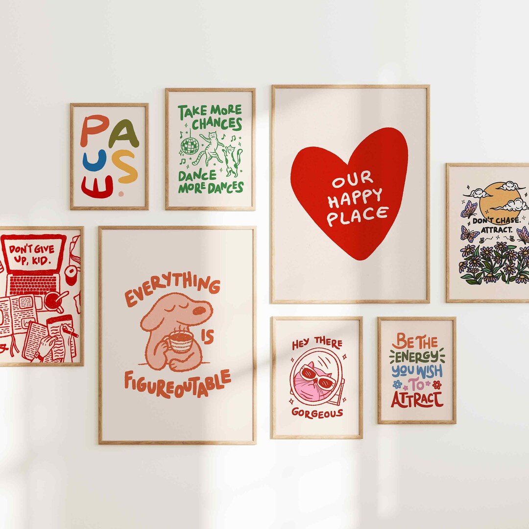Positive Affirmations Printable Set of 8, Colorful Kids Motivational ...