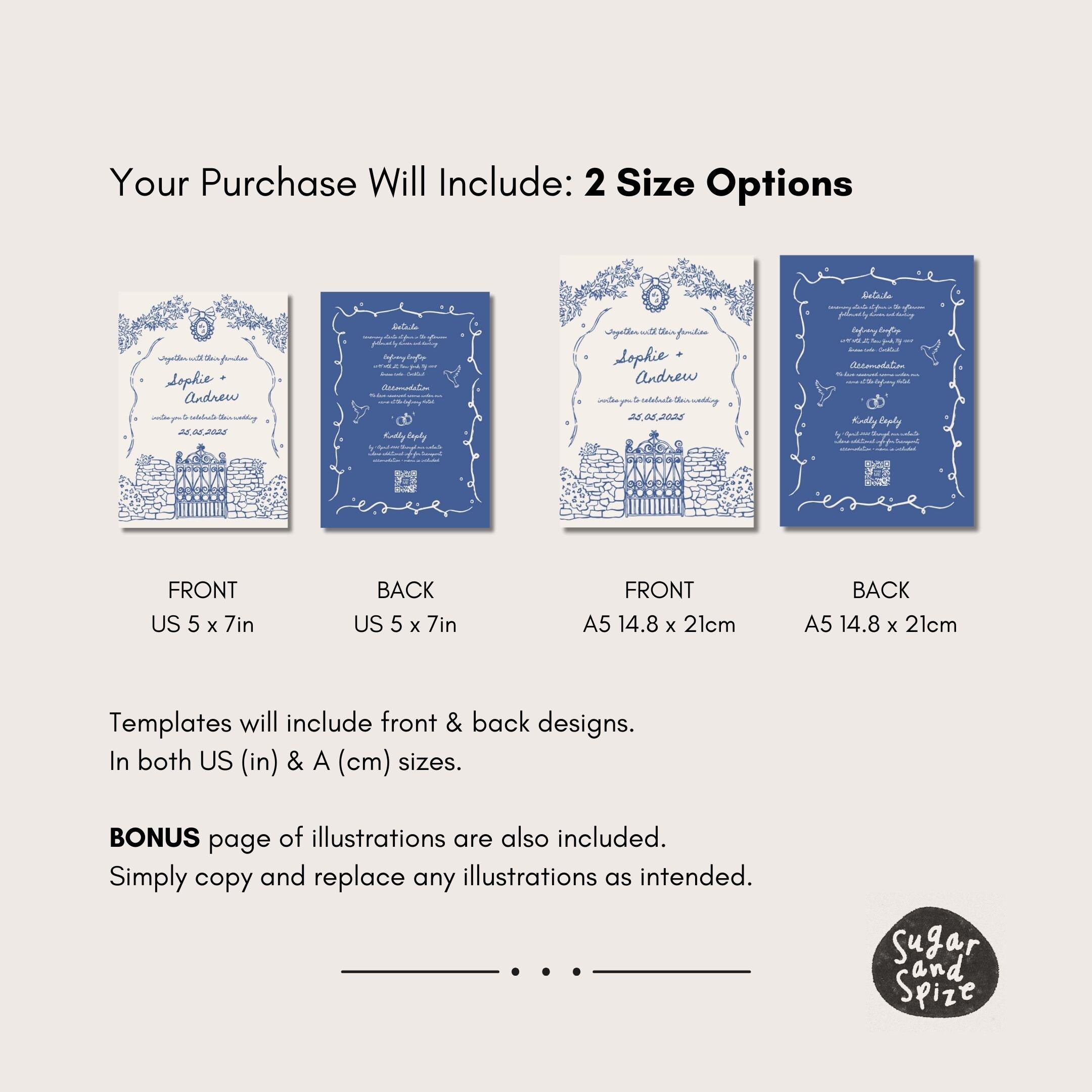 Hand Drawn Invitation Template, Toile Wedding Invite, Bridgerton ...