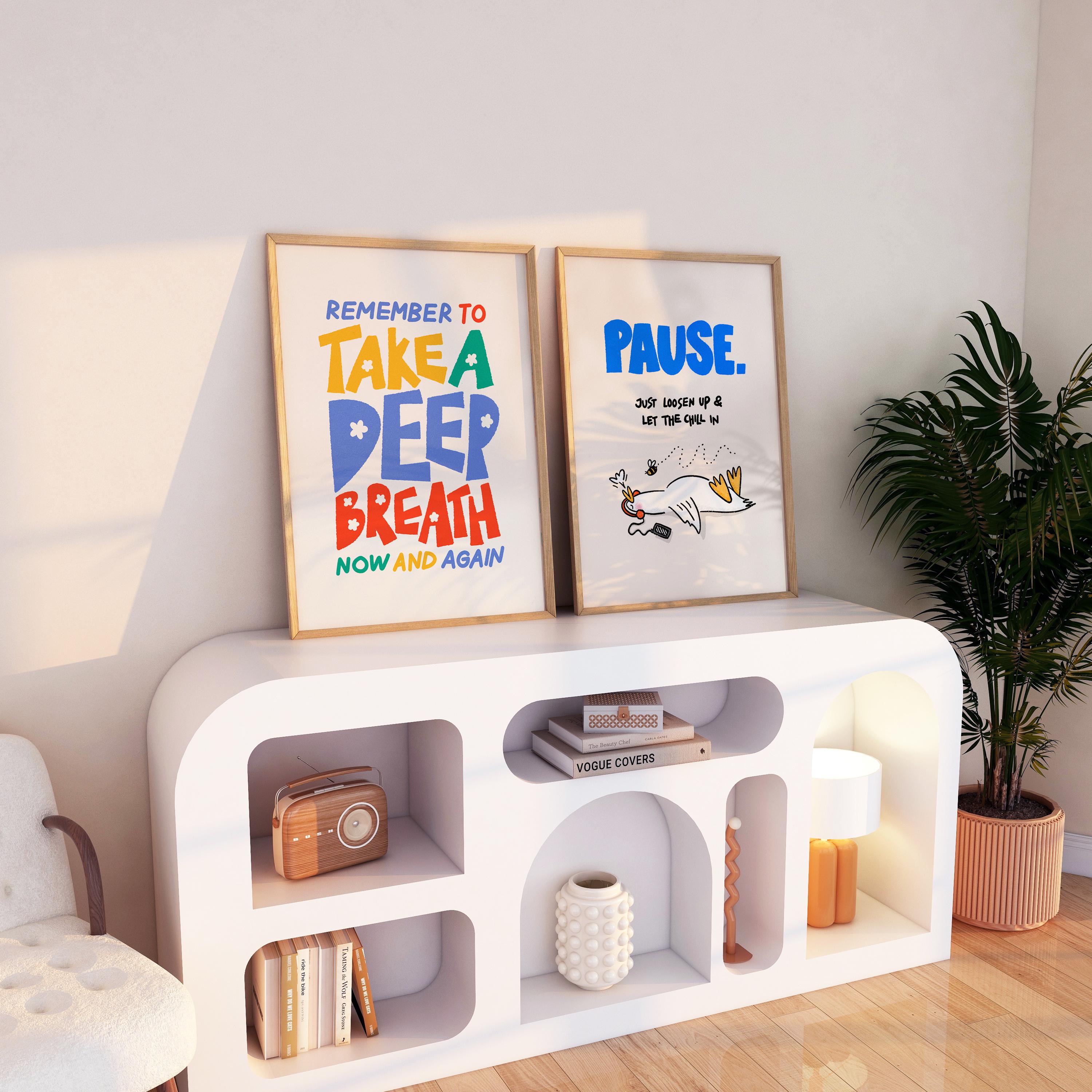 Take A Deep Breath Print, Positive Affirmations Poster, Kids ...