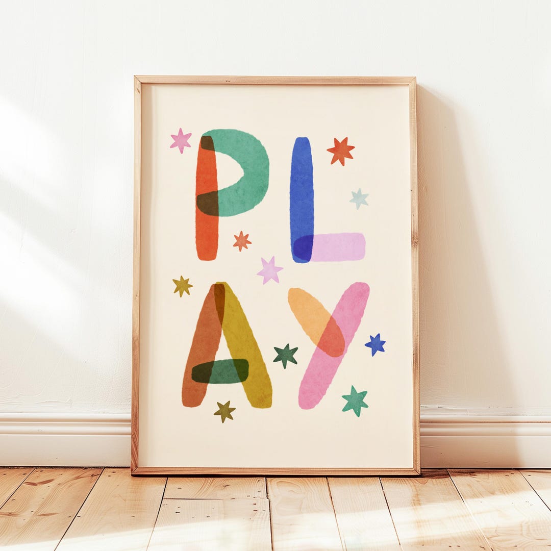 Play Colorful Printable, Stars Playroom Poster, Toddler Wall Decor - Etsy