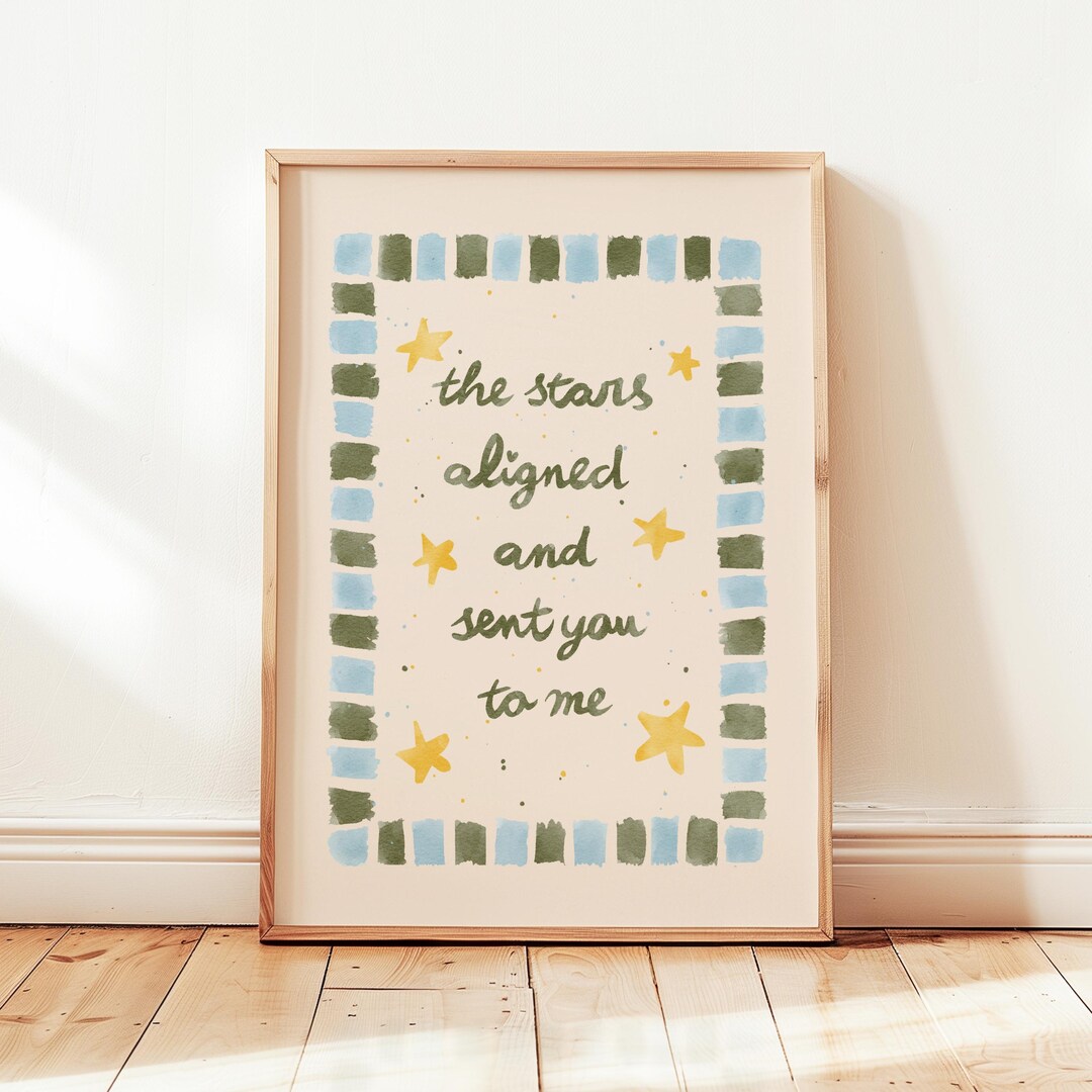 The Stars Aligned Printable, Boho Nursery Watercolor Poster, Baby ...
