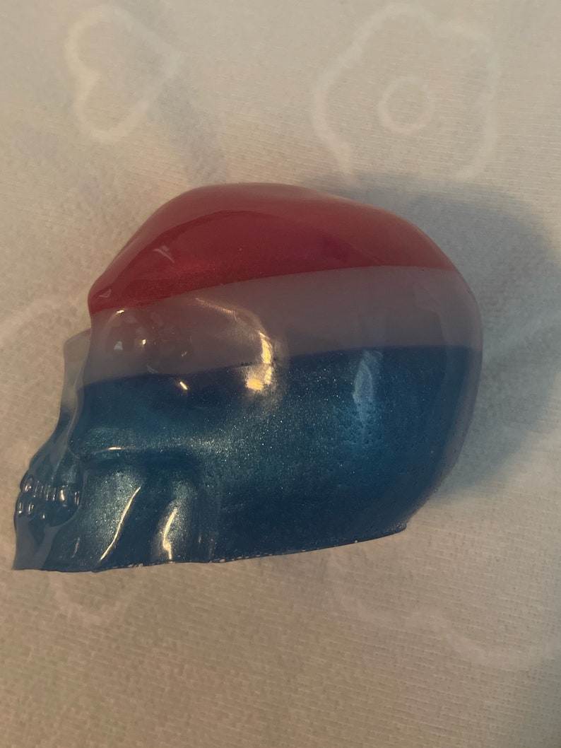 Red White and Blue Skull Large 4th of July Skull Glow in the Dark Skull ...